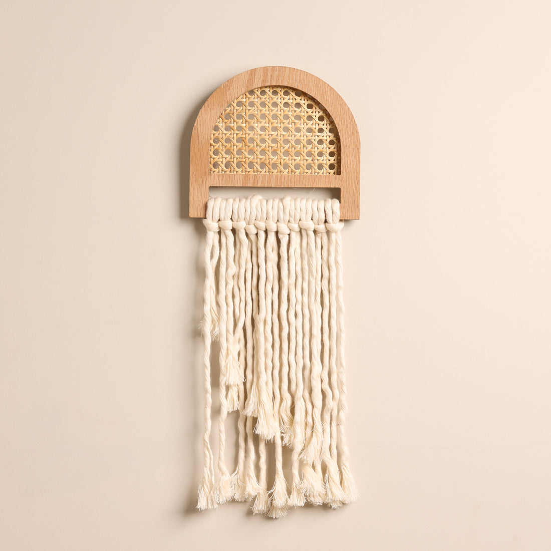 Boho cane macrame arch
